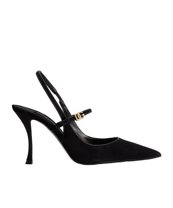 Dolce & Gabbana 90mm Pointed Toe Slingback Pumps - Black