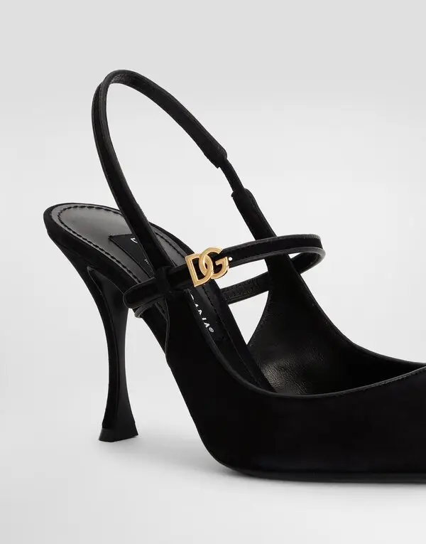 Dolce & Gabbana 90mm Pointed Toe Slingback Pumps - Black