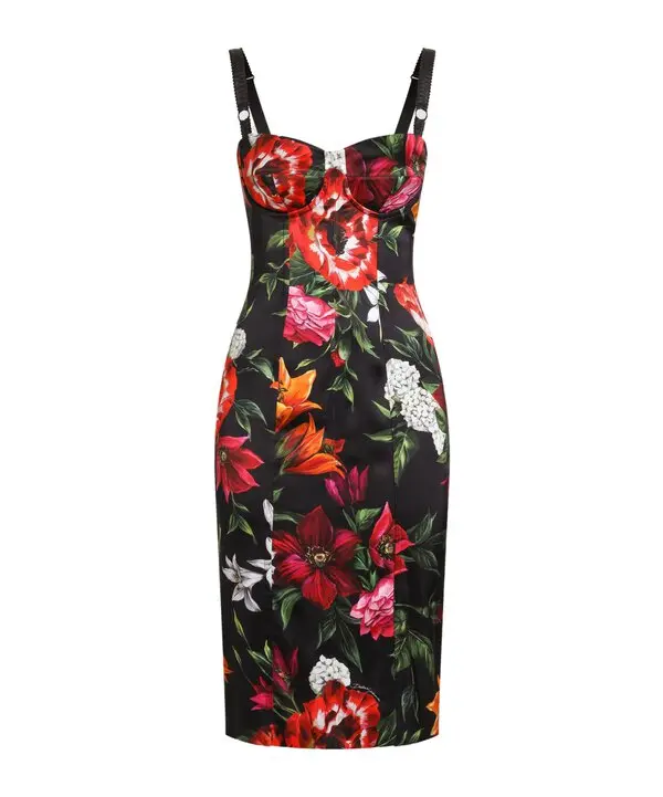 Dolce & Gabbana Floral Sleeveless Midi Dress - Multi-color