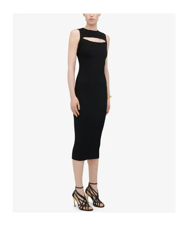 Alexander McQueen Cut-out Knitted Sleeveless Dress