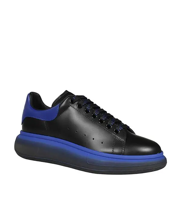 Alexander McQueen Leather Lace Up Sneakers - Black