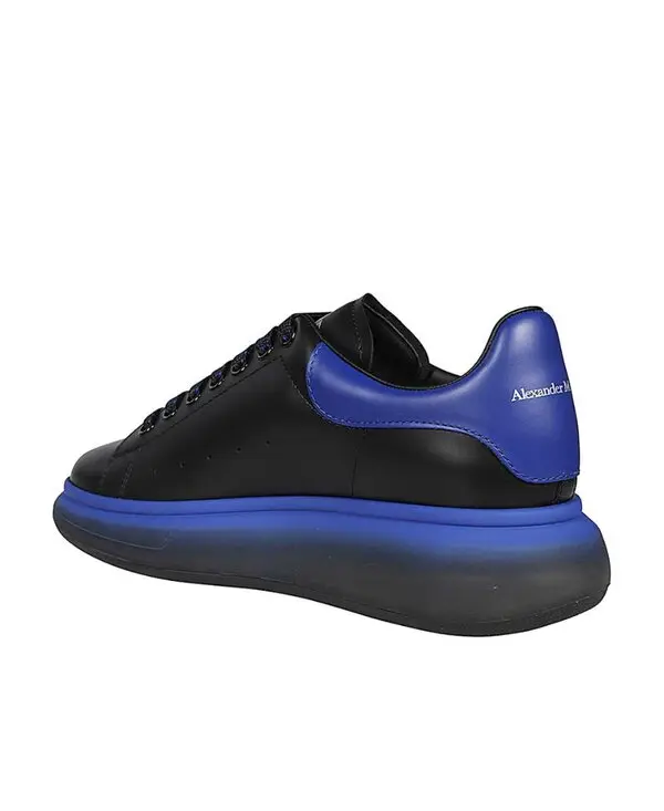 Alexander McQueen Leather Lace Up Sneakers - Black