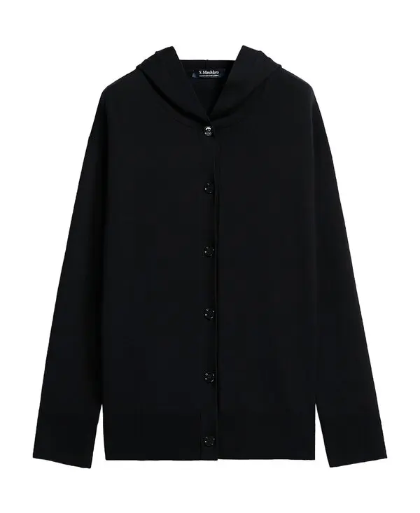 Max Mara Button Hooded Cardigan - Black