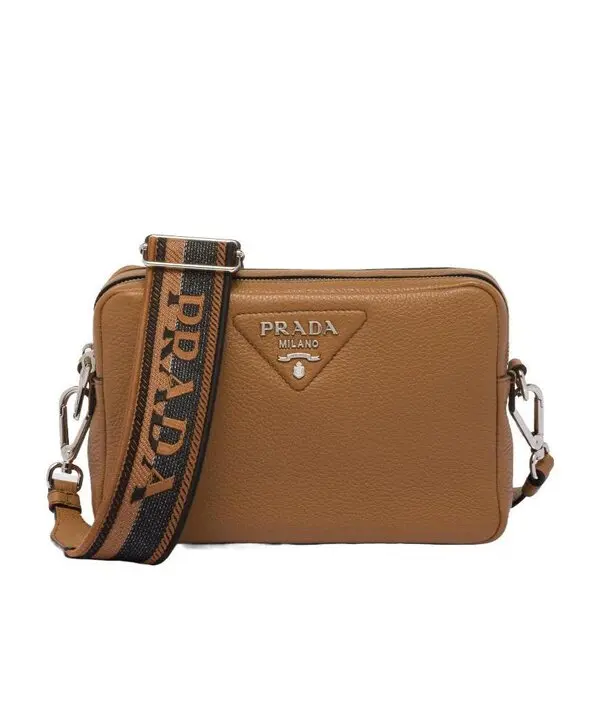 Prada Leather Bag With Shoulder Strap - Brown