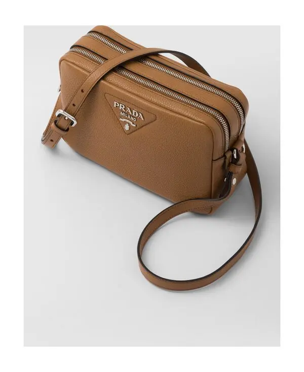 Prada Leather Bag With Shoulder Strap - Brown