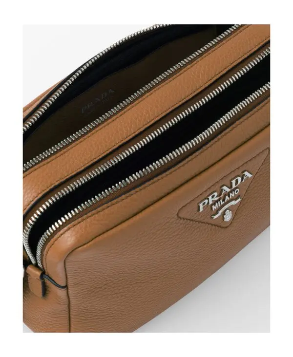 Prada Leather Bag With Shoulder Strap - Brown