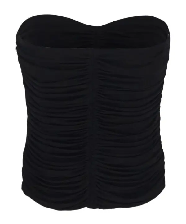 Saint Laurent Strapless Ruched Bustier
