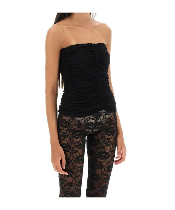 Saint Laurent Strapless Ruched Bustier