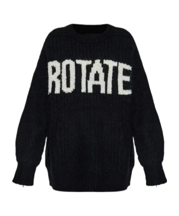 ROTATE BY BIRGER CHRISTENSEN Logo Knit Sweater - Black