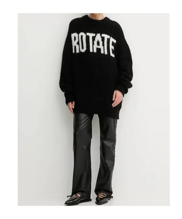 ROTATE BY BIRGER CHRISTENSEN Logo Knit Sweater - Black