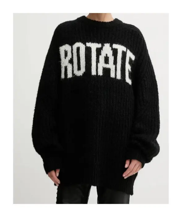 ROTATE BY BIRGER CHRISTENSEN Logo Knit Sweater - Black
