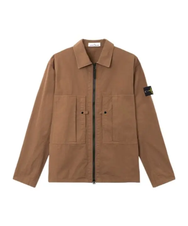 Stone Island Comfort-fit Zipper-up Overshirt - Umber