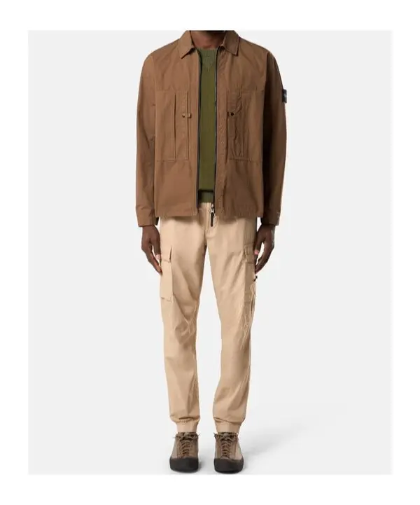 Stone Island Comfort-fit Zipper-up Overshirt - Umber
