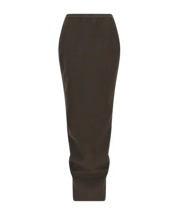 Rick Owens Back Slit Long Skirt - Black