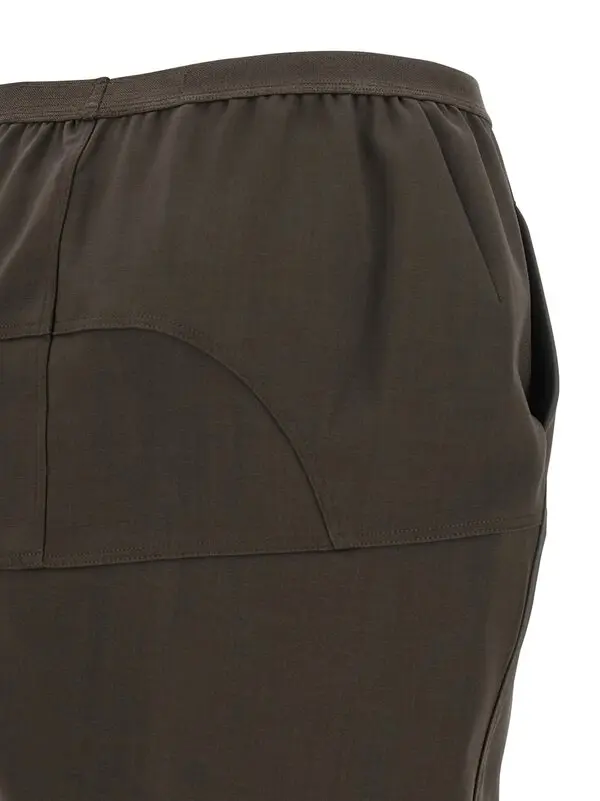 Rick Owens Back Slit Maxi Skirt - Black