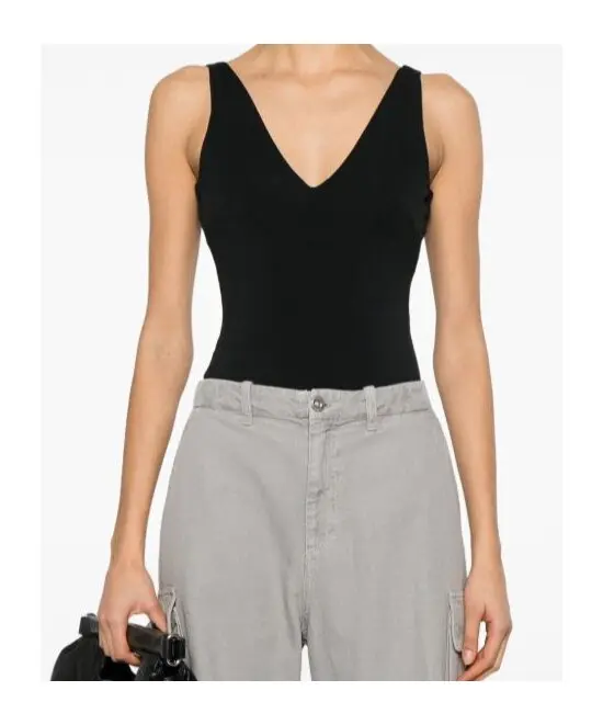 ENTIRE STUDIOS V-neck Bodysuit - Black