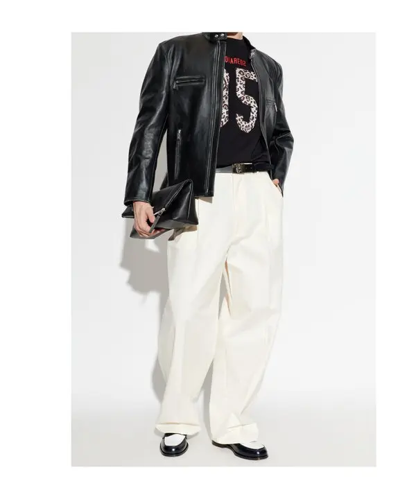 Dsquared2 Zip-pocket Leather Jacket - Black