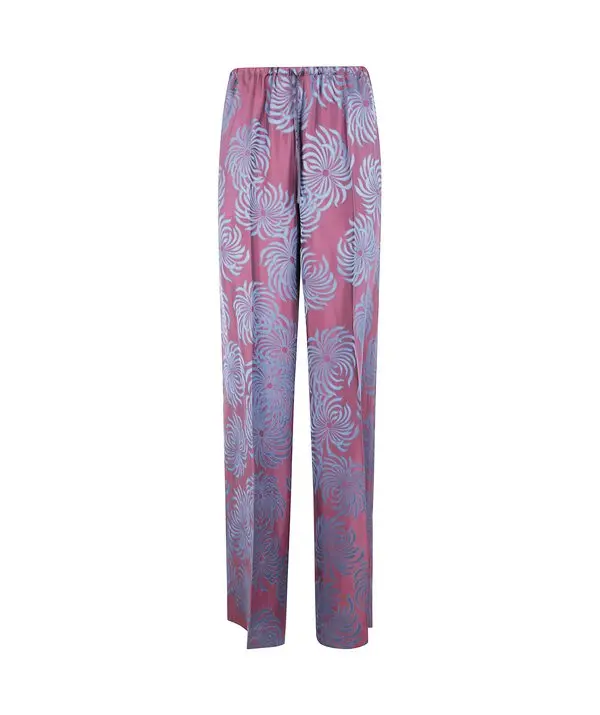 Dries Van Noten Floral Print Elastic Waist Trousers