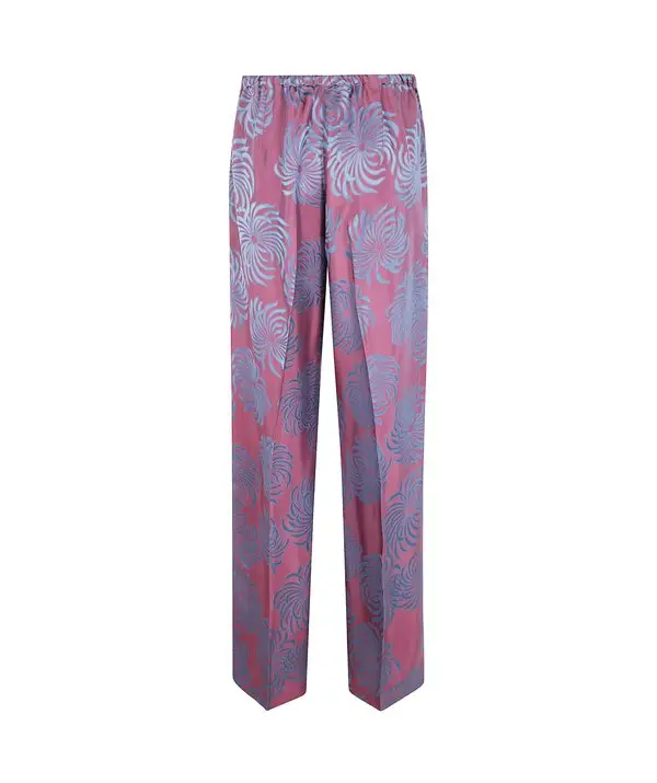 Dries Van Noten Floral Print Elastic Waist Trousers
