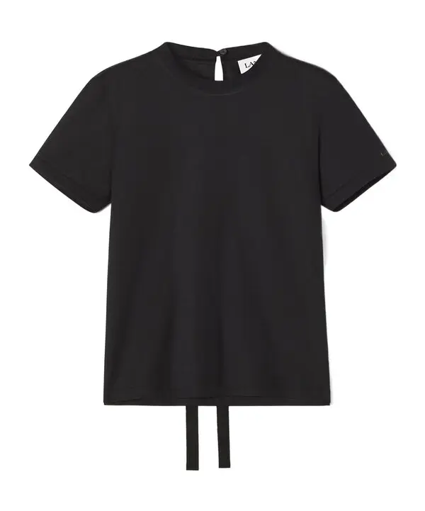 LANVIN Tie-back Crewneck T-shirt - Black