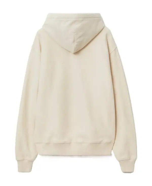 Burberry Kangaroo Pocket Drawstring Hoodie With Equestrian Knight Design - Nude