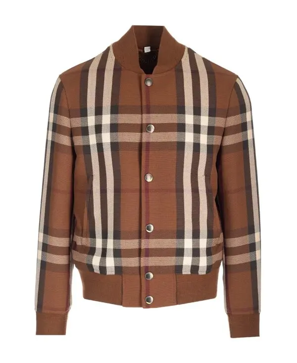 Burberry Checked Wool-blend Bomber Jacket
