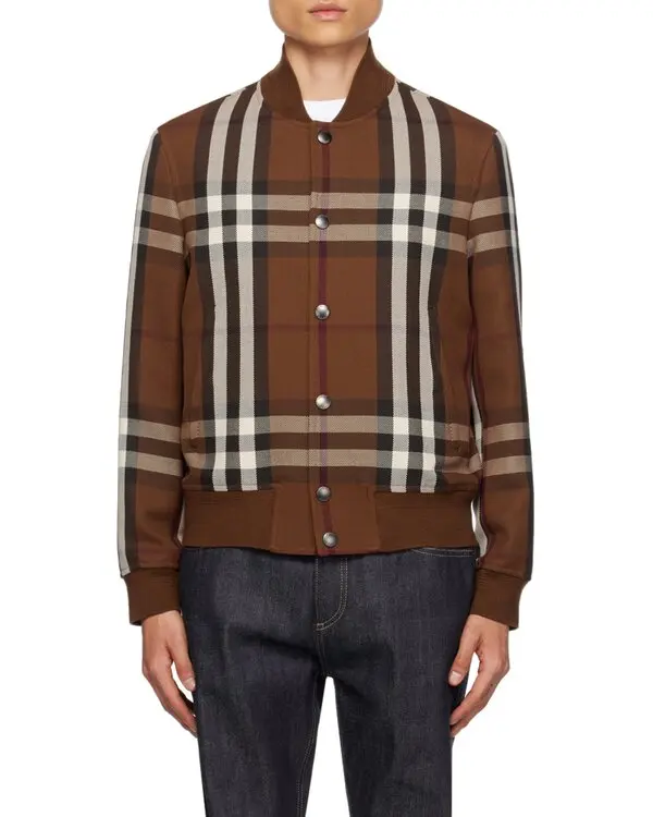 Burberry Checked Wool-blend Bomber Jacket