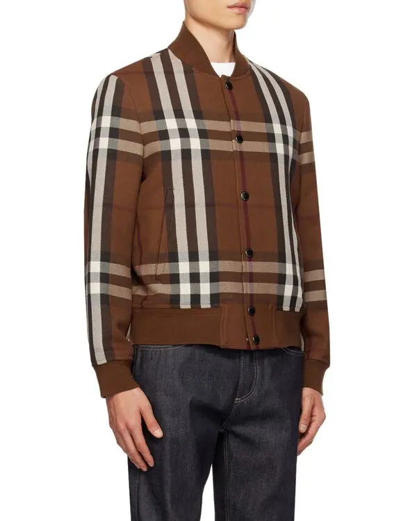 Burberry Checked Wool-blend Bomber Jacket