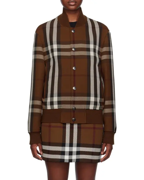 Burberry Checked Wool-blend Bomber Jacket