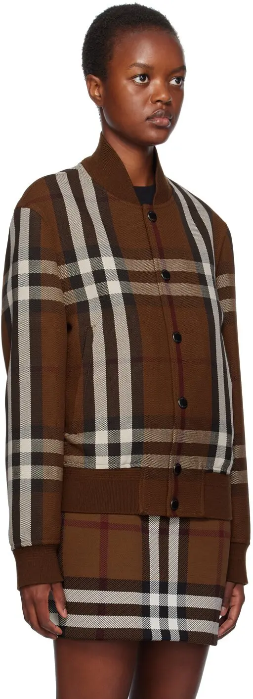 Burberry Checked Wool-blend Bomber Jacket