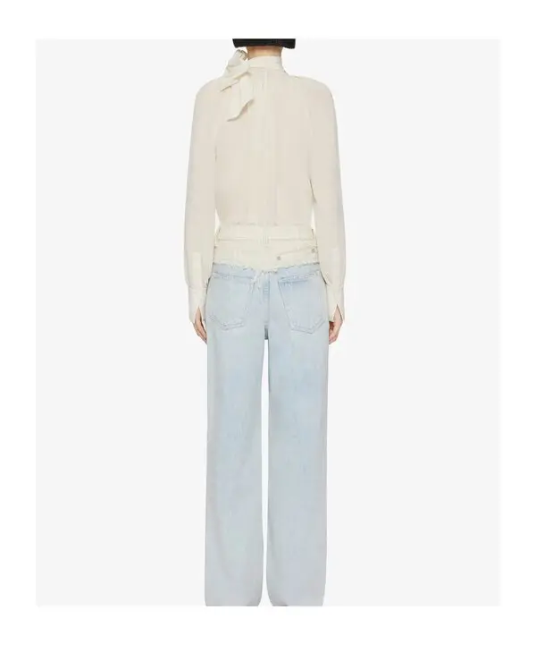 Givenchy 4g Motif Tie Neck Blouse - Eggshell Yellow