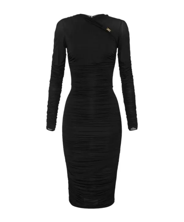 Elisabetta Franchi Draped Jersey Midi Dress