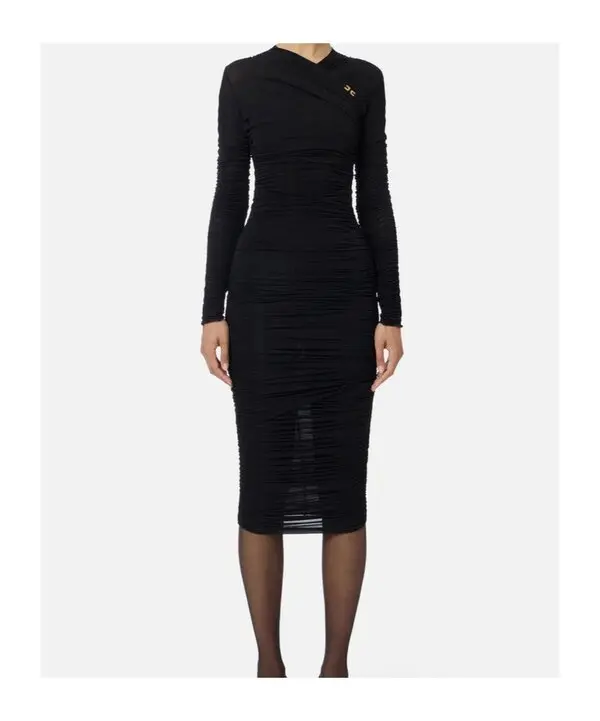Elisabetta Franchi Draped Jersey Midi Dress