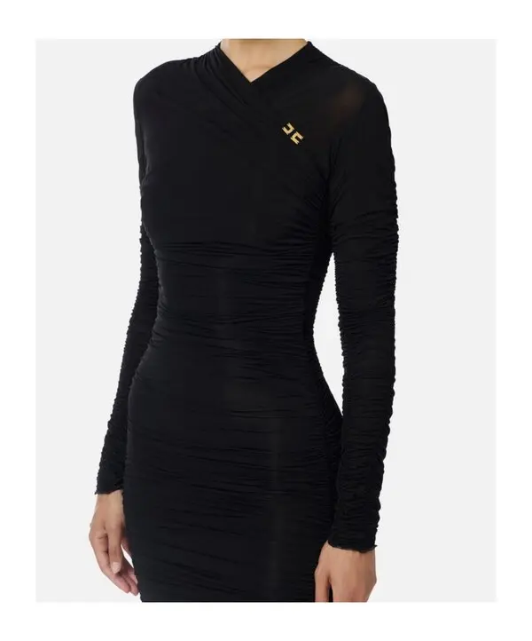 Elisabetta Franchi Draped Jersey Midi Dress