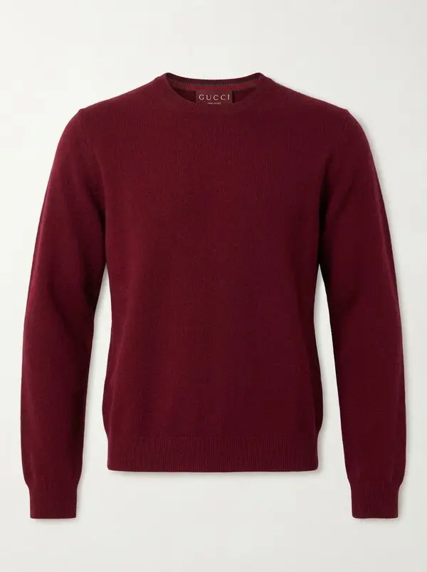 Gucci Fine Cashmere Crewneck Sweater - Rosso Ancora