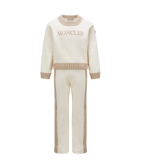 Moncler Logo Embroidered Tracksuit - White