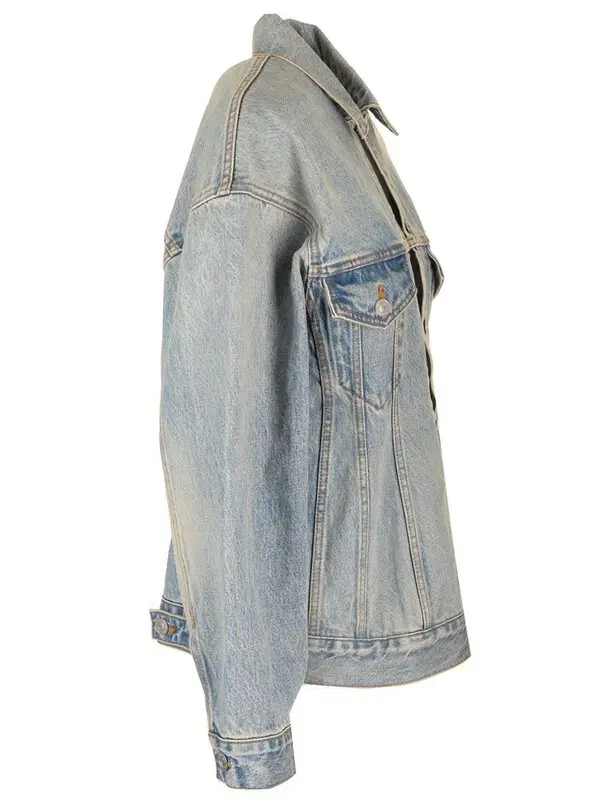 Balenciaga Collared Button-up Denim Jacket