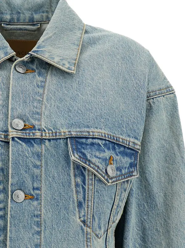 Balenciaga Collared Button-up Denim Jacket