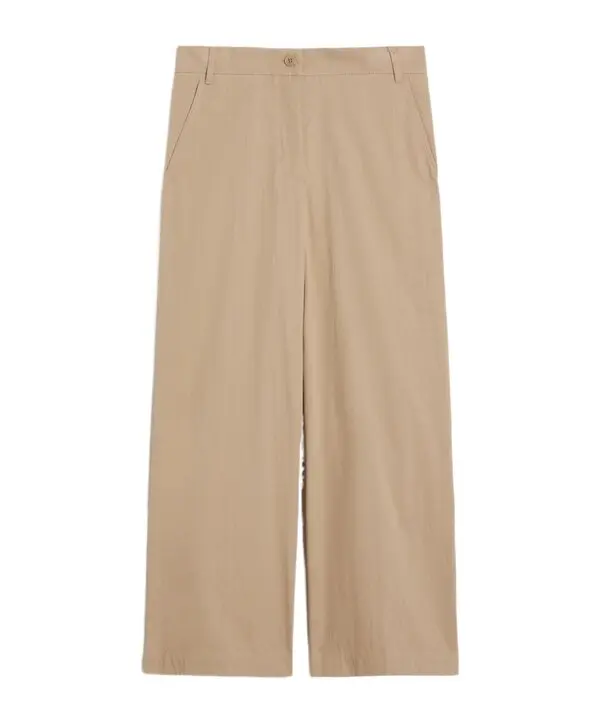 Max Mara Wide Leg Flap Pocket Trousers - Nude