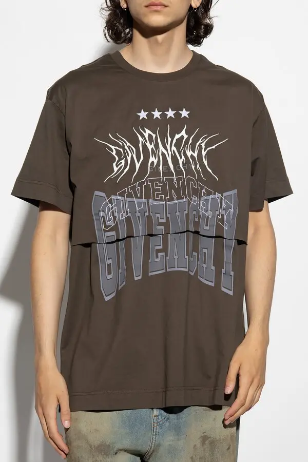 Givenchy Logo Printed Layered T-shirt - Brown