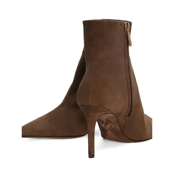 Dolce & Gabbana 75mm Devotion Pointed-toe Ankle Boots - Brown