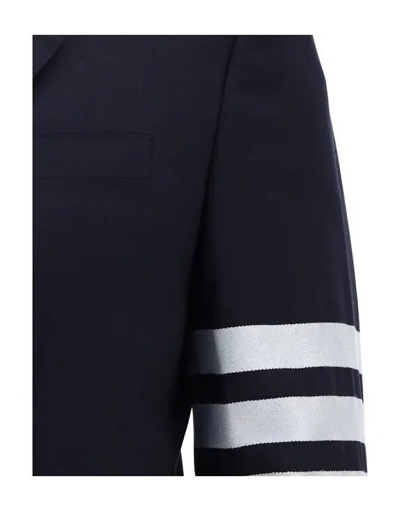Thom Browne Single-breasted Blazer With Signature Stripes - Blue