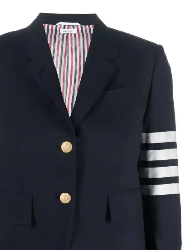 Thom Browne Single-breasted Blazer With Signature Stripes - Blue
