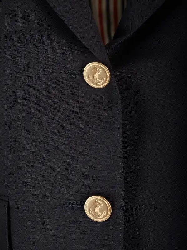 Thom Browne Single-breasted Blazer With Signature Stripes - Blue