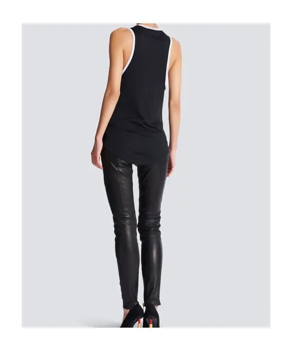 Balmain Flocked Relaxed Tank Top