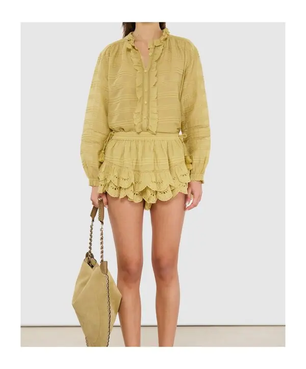Isabel Marant Étoile Peline Embroidered Ruffled Blouse