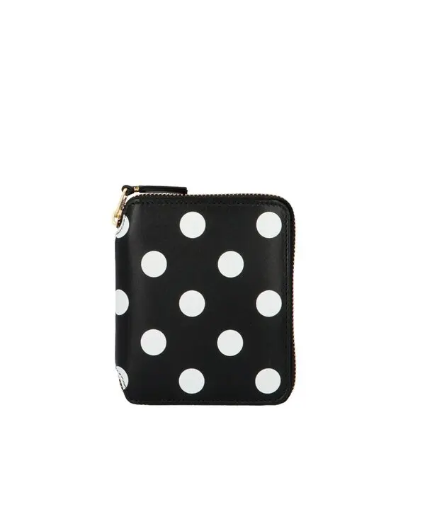 Comme Des Garçons Polka Dot Zipper Wallet - Black