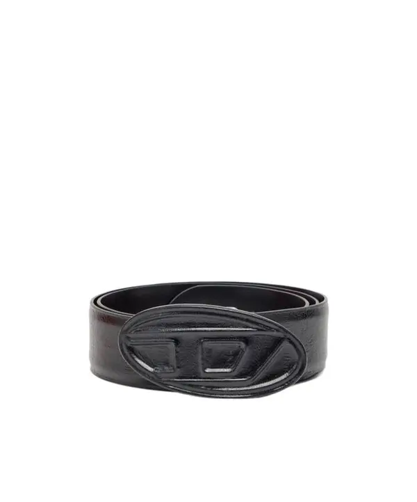 DIESEL® B-1dr Embraced Belt With Oval D Plaque - Black