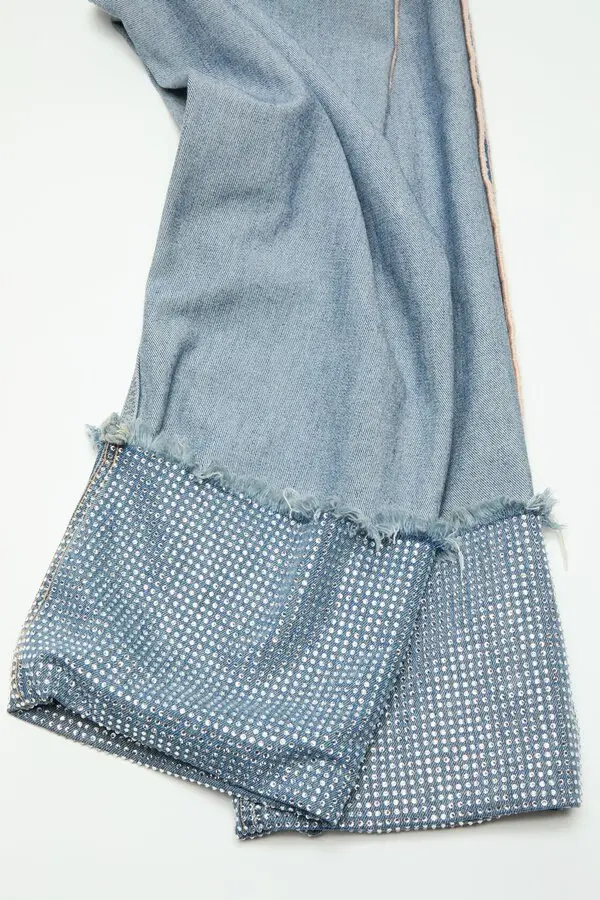 Acne Studios Side-stripe Embellished Cuff Jeans - Gray