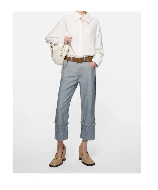 Acne Studios Side-stripe Embellished Cuff Jeans - Gray
